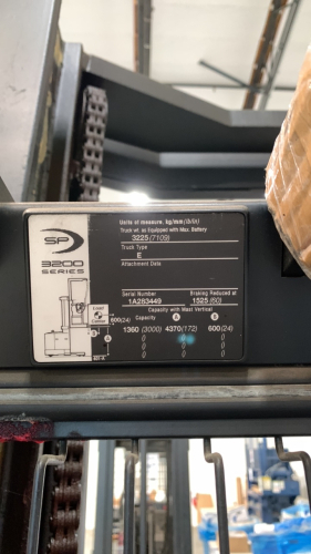 CROWN SP 3200 SERIES STOCK PICKER , 24 VOLT, MODEL: SP3210-30, SERIAL ...